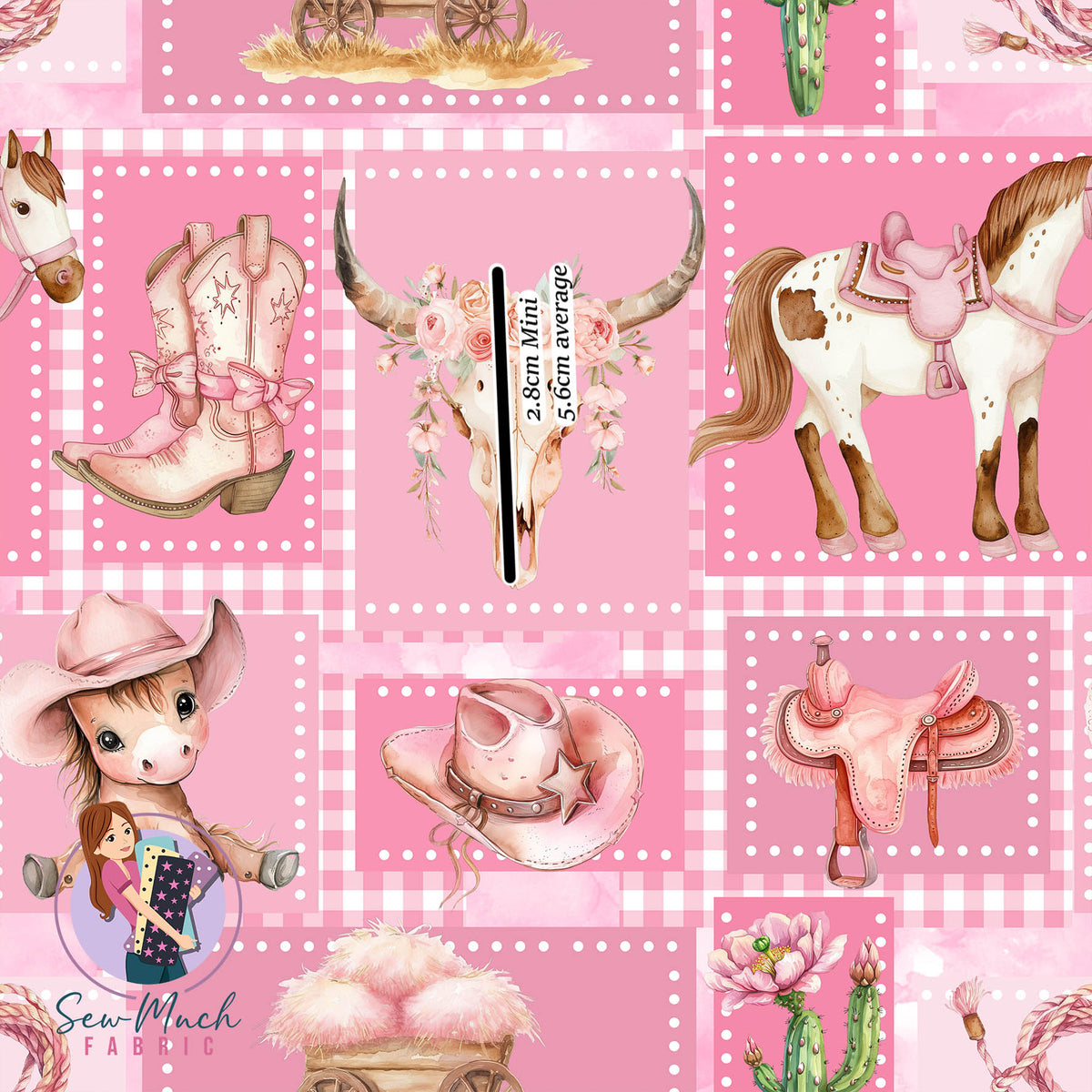 Western Patchwork PINK | Waterproof Canvas | Retail | Average Scale ...