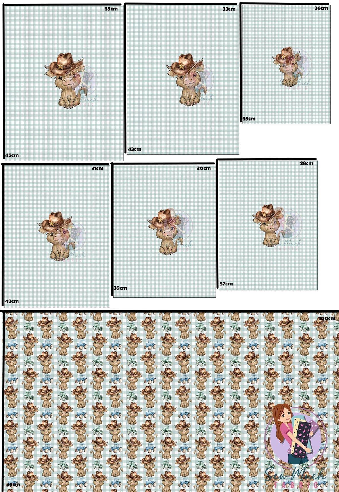 Unlimited Pre-Order: Highland Cow 50 'PANEL FOR ROMPERS' – Sew Much ...
