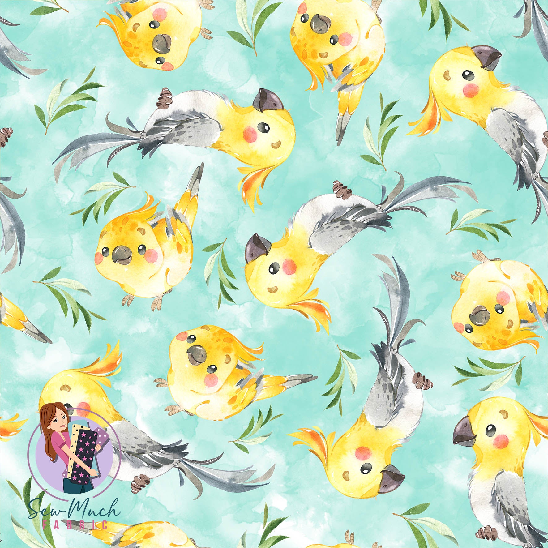 Cockatiel (AQUA) | Pre-Order | – Sew Much Fabric Australia